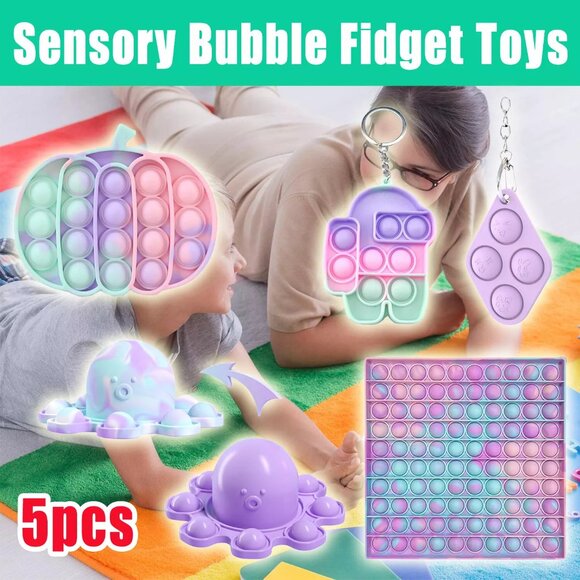 1to3 | Toys | 5pack Sensory Bubble Fidget Toys Set Tools Bundle Stress ...